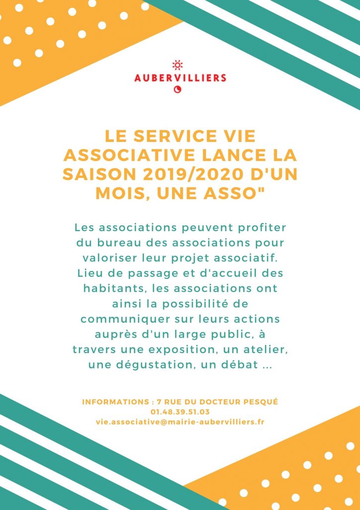 Le service vie associative lance la saison 2019_2020 d'Un mois, une ...